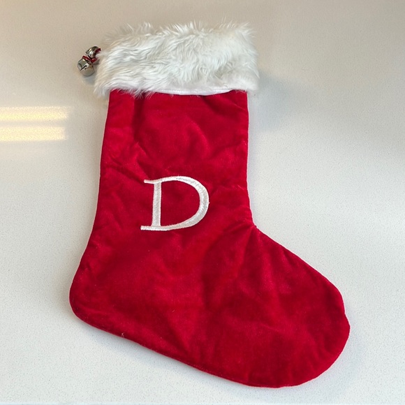 Holiday | Red And White Letter D Stocking | Poshmark